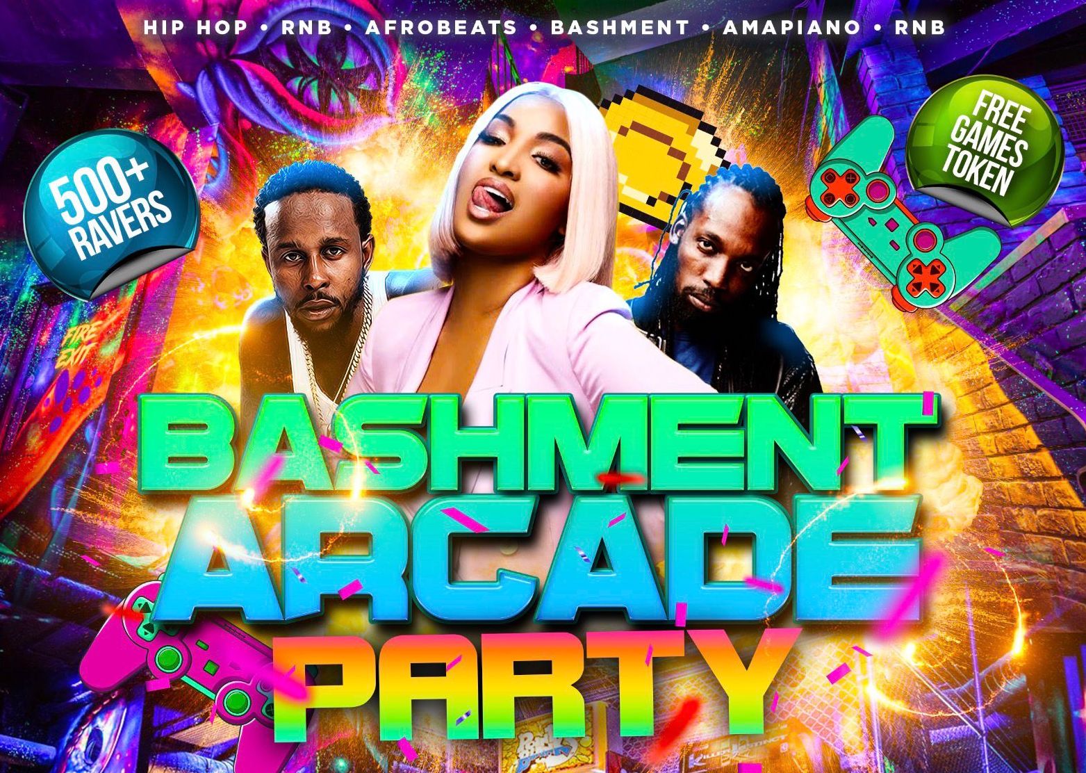 Bashment Arcade Party NYE - London’s Wildest Arcade Party | Shoobs